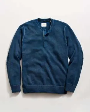 Billy Reid Gart-dyed Henley Sweater