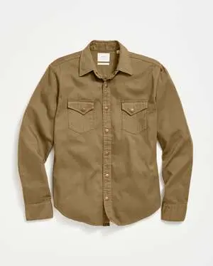 Billy Reid Shoals Twill Shirt - Green