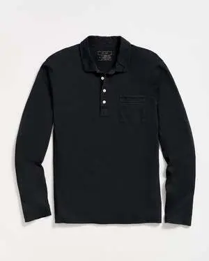 Billy Reid Long Sleeve Pensacola Polo - Black