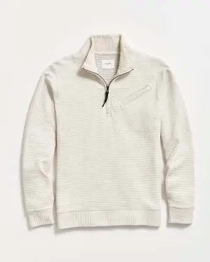 Billy Reid Quilted Half Zip - White