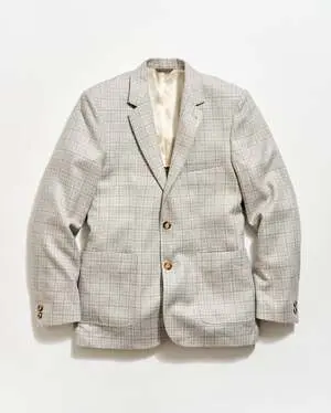 Billy Reid Textured Plaid Silk Wool Walton Jacket - Silver
