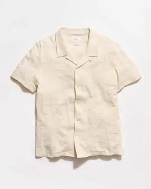 Billy Reid Short Sleeve Numajiri Beach Shirt - White