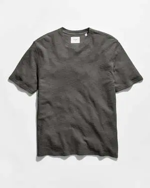 Billy Reid Short Sleeve Slub Tuck Crew