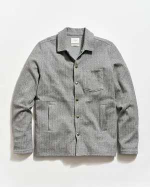 Billy Reid Numajiri Herringbone Shirt Jacket - Grey Heather