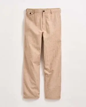 Billy Reid Chambray Flat Front Pant - British Khaki