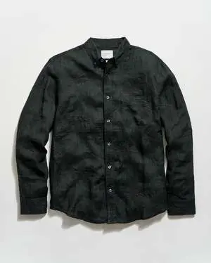 Billy Reid Embroidered Pelican Tuscumbia Shirt Button Down - Peat