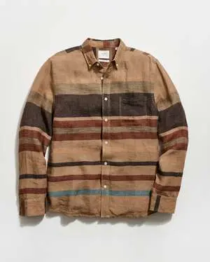 Billy Reid Archive Stripe Weave Tuscumbia Shirt Button Down - Multi Colored