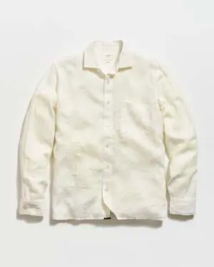 Billy Reid Long Sleeve Embroidered Treme Shirt - Cream