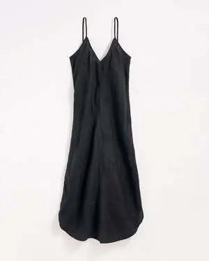 Billy Reid Linen Shirttail Slip Dress - Black