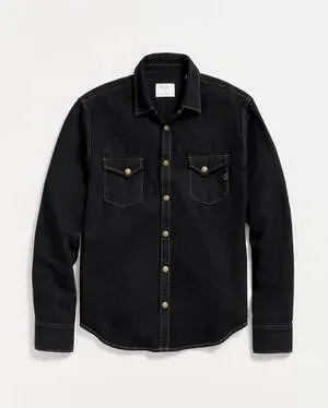 Billy Reid Shoals Denim Shirt - Black