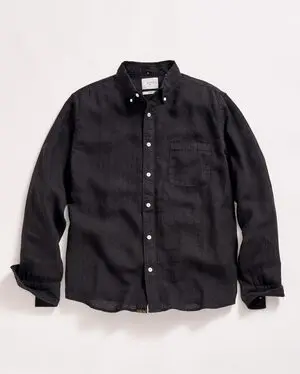 Billy Reid Tuscumbia Linen Shirt Button Down - Black