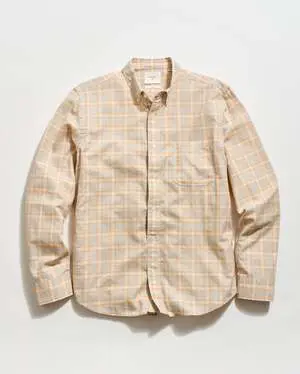 Billy Reid Melange Plaid Tuscumbia Shirt Button Down - Silver,taffy
