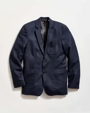 Billy Reid Virgin Wool Plaid Archie Jacket - Navy Multi