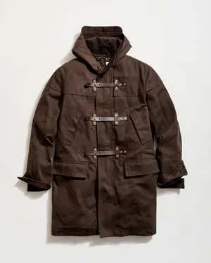 Billy Reid Waxed Canvas Duffle Coat - Rustic Brown