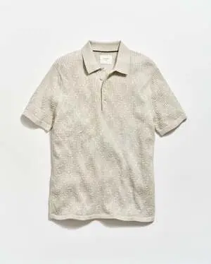 Billy Reid Diamond Sweater Polo - Light Grey Heather