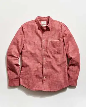 Billy Reid Slub Cotton Msl 1-pocket Shirt - Washed Umber