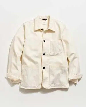 Billy Reid Herringbone Chore Coat - White