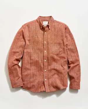 Billy Reid Slub Weave Tuscumbia Shirt Button Down - Desert Sun Multi