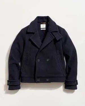 Billy Reid Cropped Peacoat - Navy