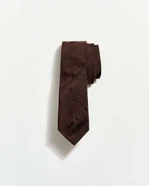 Billy Reid Tonal Verigated Striped Tie - Brown