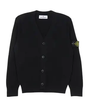 Stone Island Long-sleeved Knitted Cardigan - Black