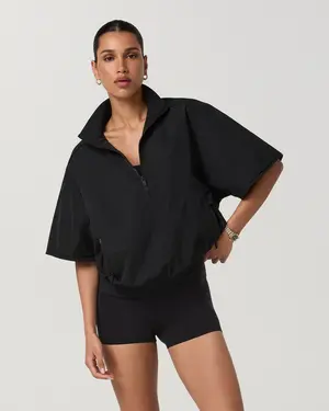 Vuori Retrograde Short Sleeve Half Zip Jacket - Black