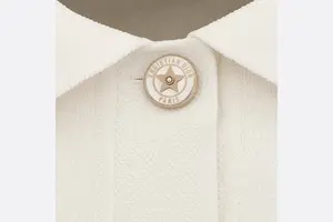 Dior Cropped Jacket With Resin Pearl Embellishments - White
