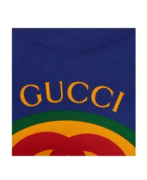 Gucci Vintage Logo Printed Crewneck T-shirt - Blue