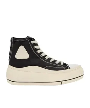 R13 Stitching High-top Leisure Sneakers - Black