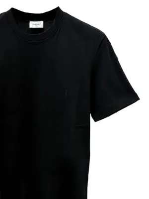 Saint Laurent Cassandre Ribbed T-shirt - Black