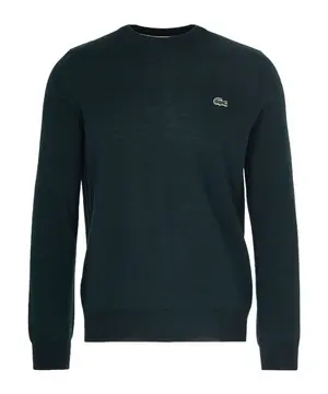 Lacoste Logo-embroidered Crewneck Knitted Jumper - Black