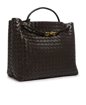 Bottega Veneta Woven Detail Shoulder Bag - Black