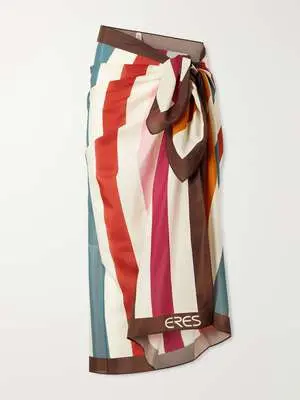 ERES Modernity Striped Cotton And Silk-blend Sarong - Cream