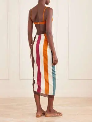 ERES Modernity Striped Cotton And Silk-blend Sarong