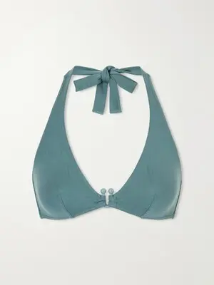 ERES Noctambule Embellished Halterneck Bikini Top - Green