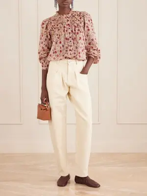 MARANT ETOILE Christa Ruffled Printed Cotton Blouse - Multi