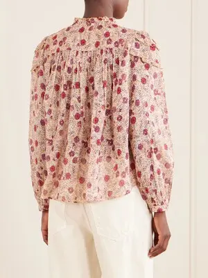 MARANT ETOILE Christa Ruffled Printed Cotton Blouse - Multi