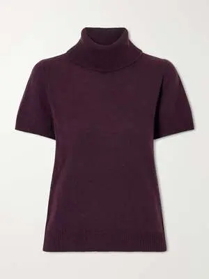 ALLUDE Cashmere Turtleneck Sweater - Plum