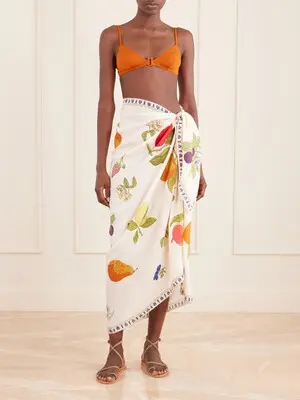 Alix Of Bohemia Soraya Printed Silk Pareo