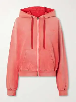 MAISON MARGIELA Cotton-jersey Zip-up Hoodie - Red