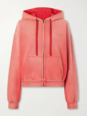 MAISON MARGIELA Cotton-jersey Zip-up Hoodie - Red