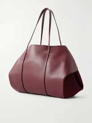 NEOUS Berenices Suede And Leather Tote - Burgundy