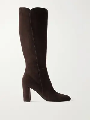 GIANVITO ROSSI 85 Suede Knee-high Boots - Brown