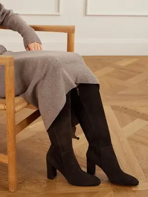 GIANVITO ROSSI 85 Suede Knee-high Boots