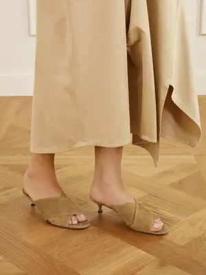 Le Monde Beryl Luca 35 Suede Mules - Brown
