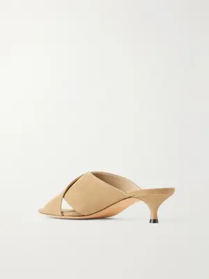 Le Monde Beryl Luca 35 Suede Mules - Brown
