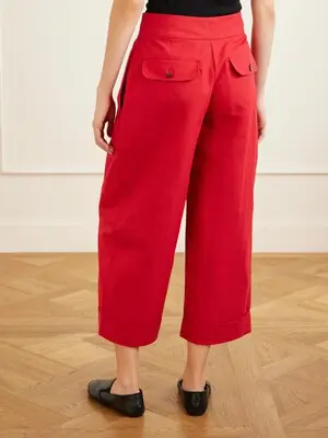 Proenza Schouler White Label Talla Cotton-blend Wide-leg Pants - Red