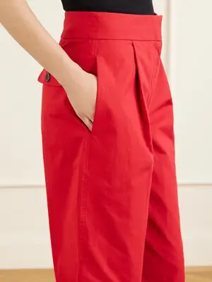 Proenza Schouler White Label Talla Cotton-blend Wide-leg Pants - Red