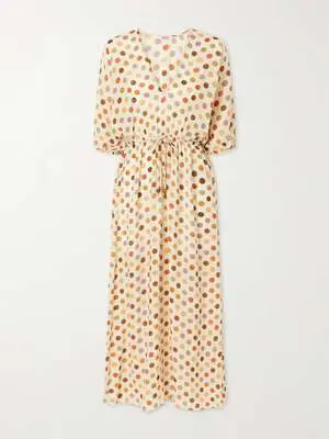 ERES Unexpected Polka-dot Silk-muslin Coverup