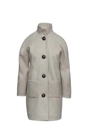 CONQUISTA Neutrals Mouflon Sand Colour Melange Coat Fashion - Beige/black
